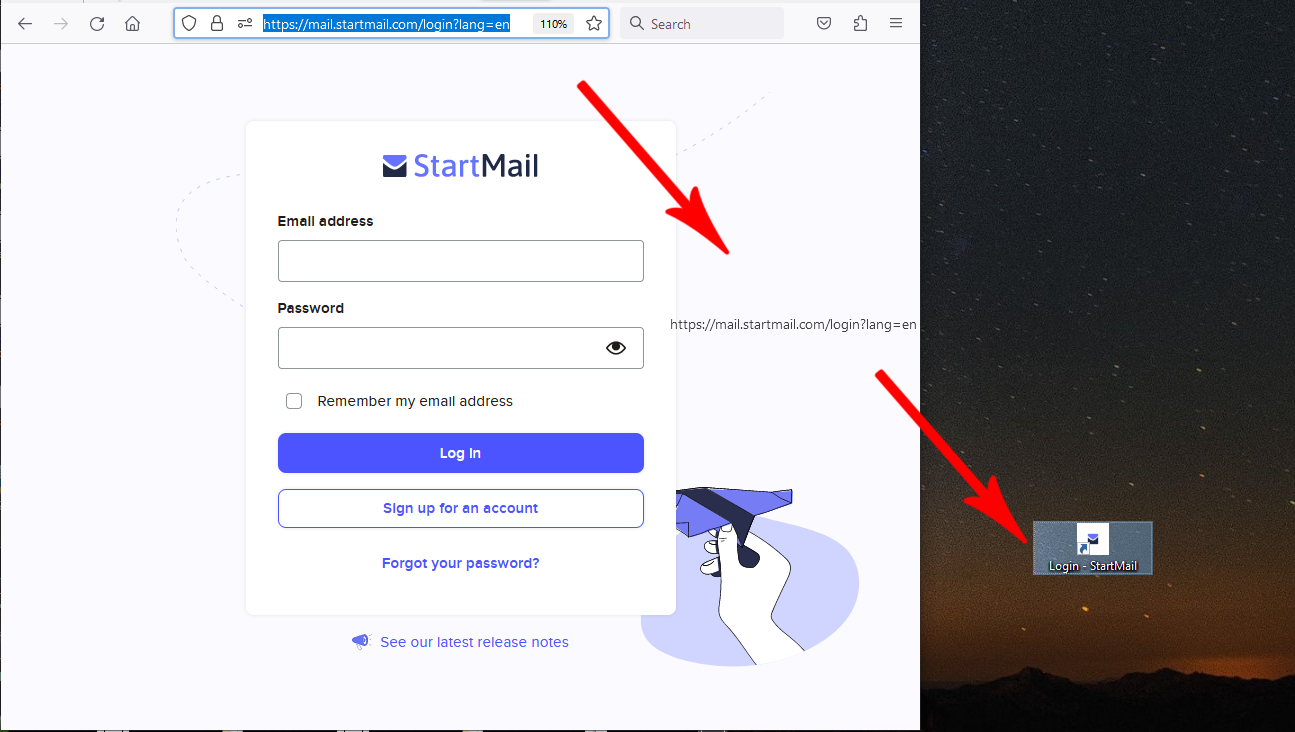 Create a StartMail shortcut on your desktop – StartMail