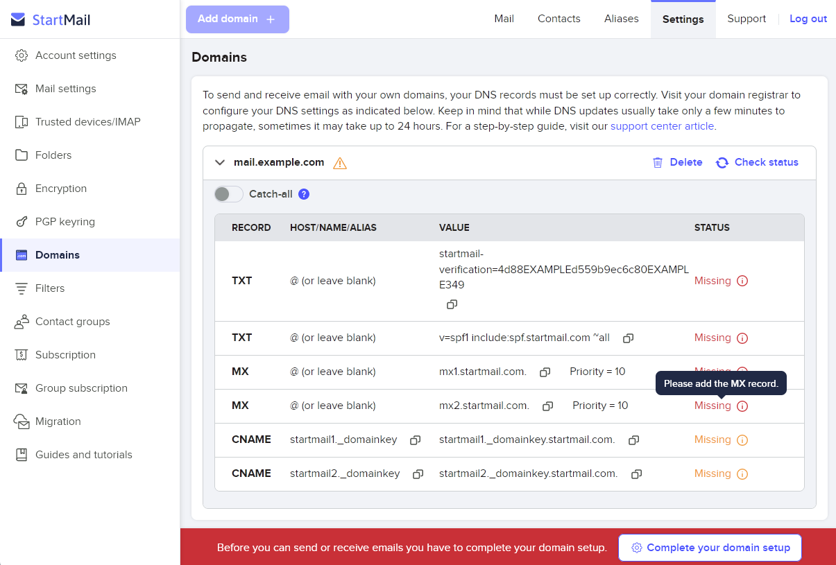 Create a Personal Account – StartMail