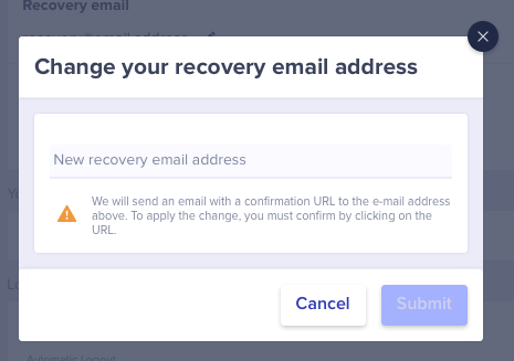 Recovery email address – StartMail
