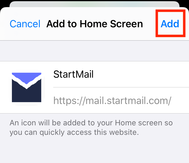 Add StartMail to your home screen – StartMail