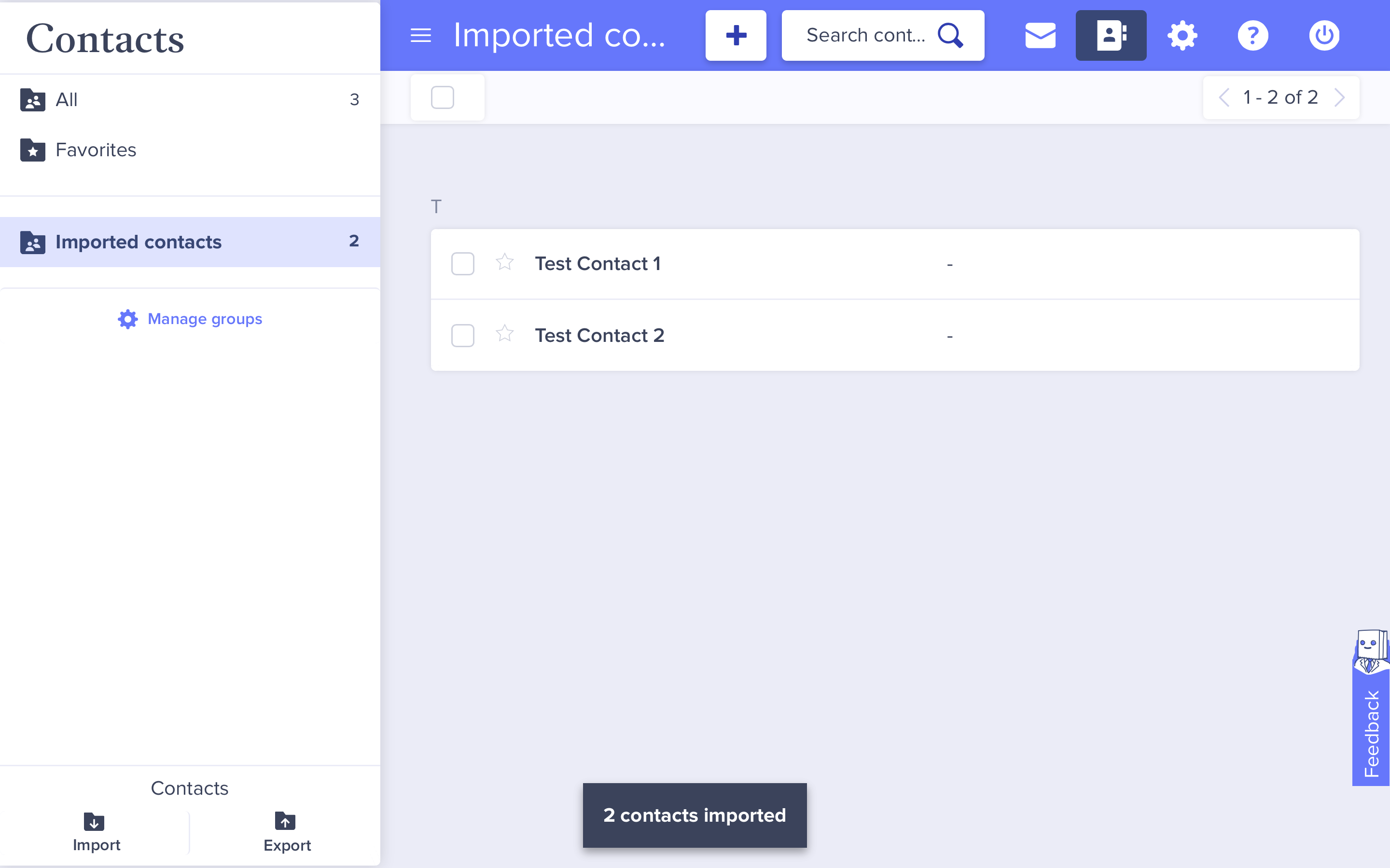 Import contacts – StartMail