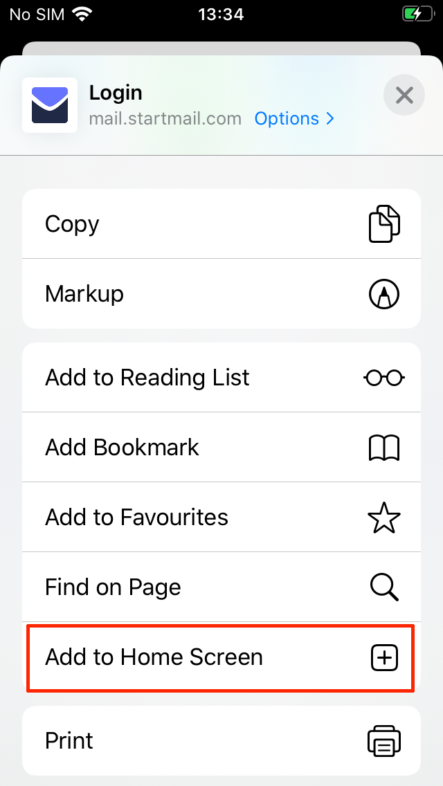 Add StartMail to your home screen – StartMail