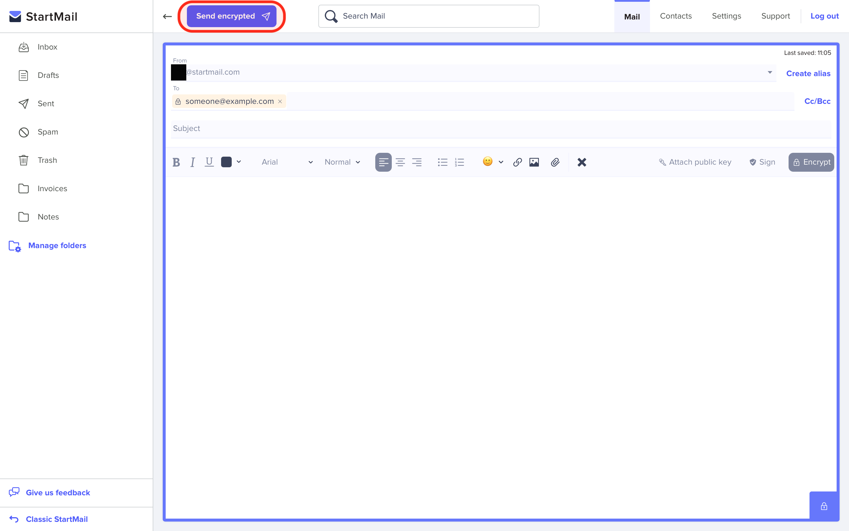 Password Protected Messages Startmail