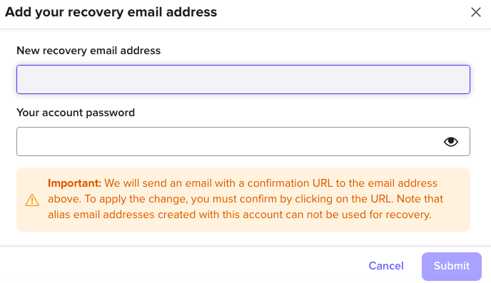 Recovery Email Address – StartMail