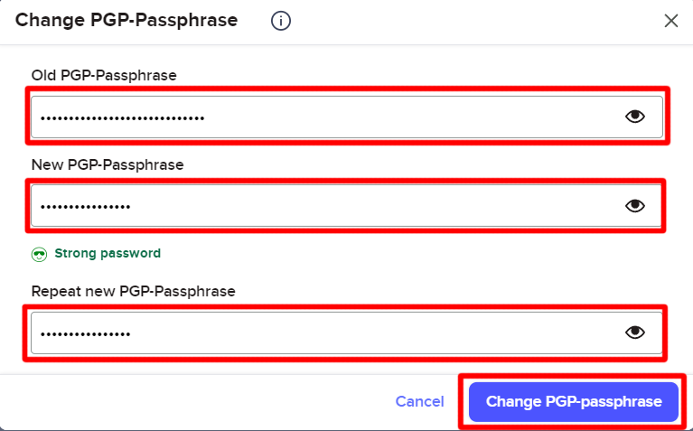 PGP passphrase – StartMail