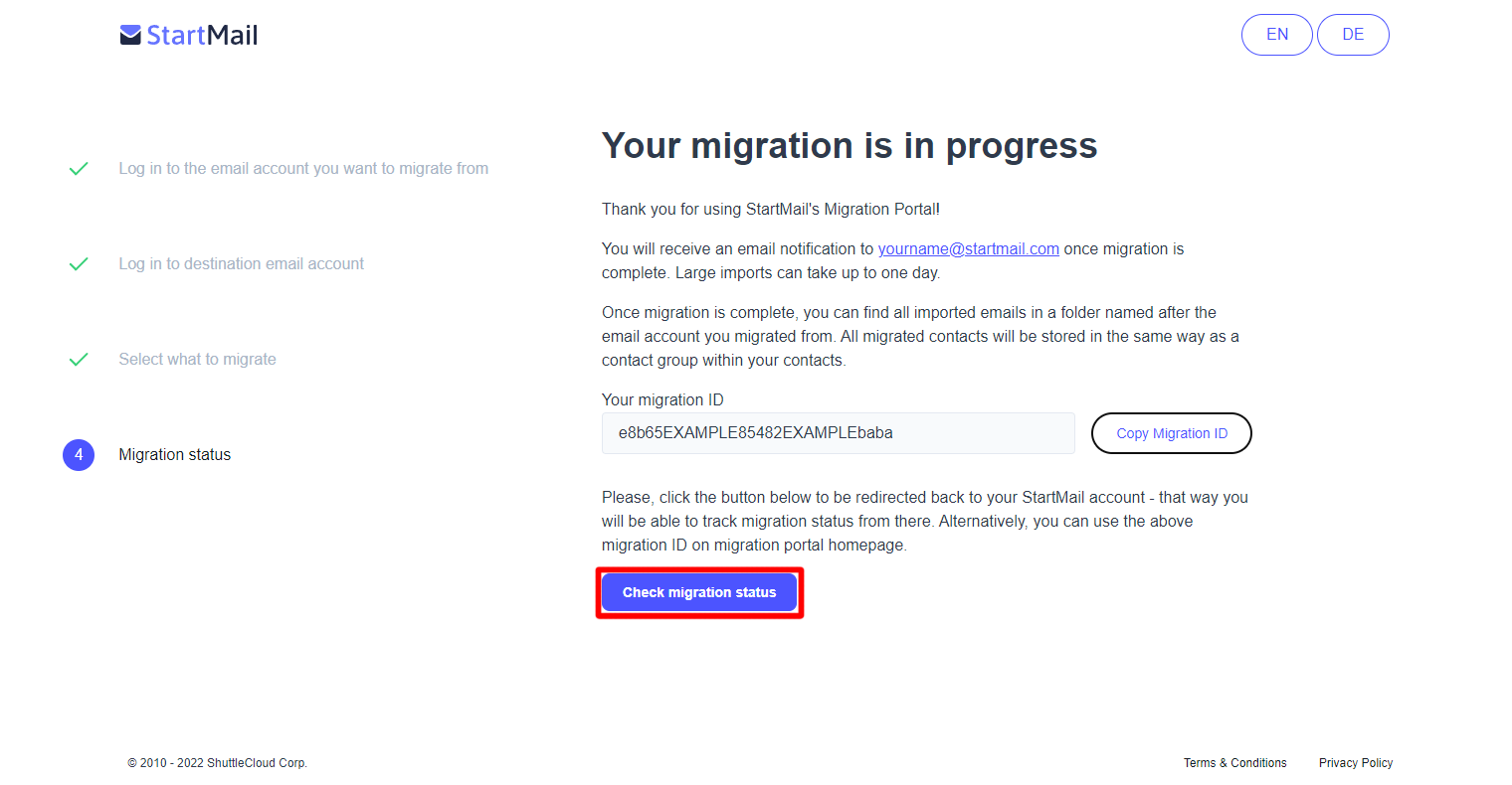 E-Mail and Contact migration tool – StartMail