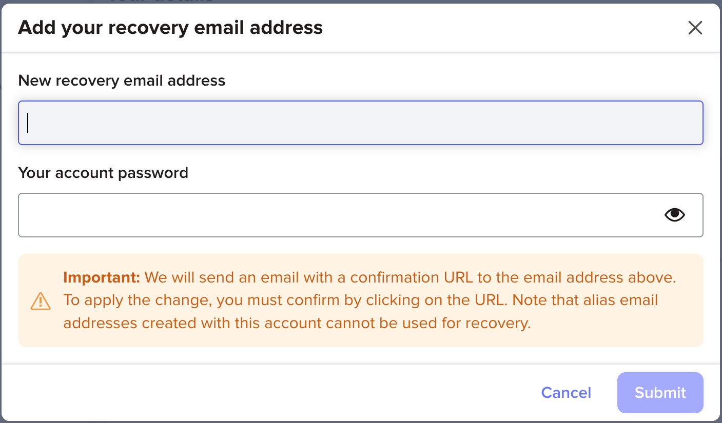 Recovery Email Address – StartMail