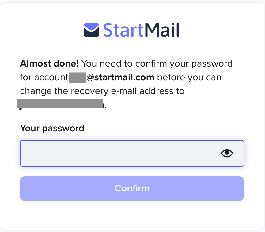 Recovery Email Address – StartMail